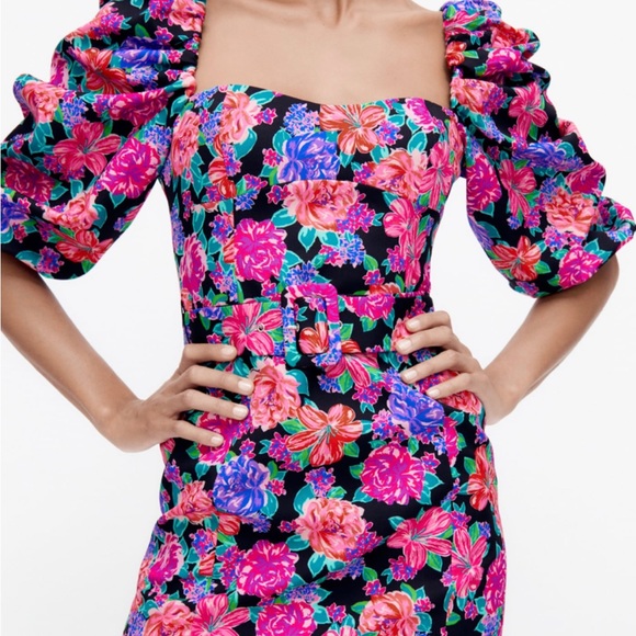 Zara | Dresses | Zara Floral Print Dress | Poshmark